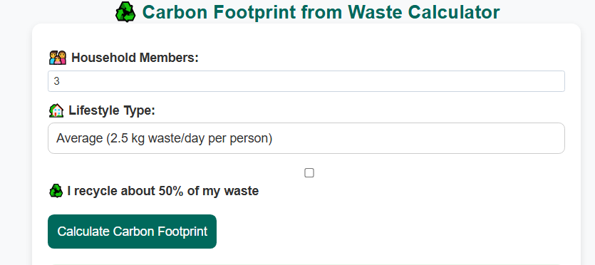 Carbon Footprint from Waste Calculator: Navyom Waste Collection 2026
